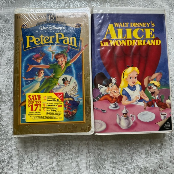 Media | Vhs Vintage Disney New Peter Pan Alice In Wonderland | Poshmark